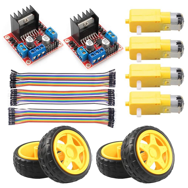 L298N Motor Drive Controller Board with DC Motor Wheel for | Daraz.com.bd