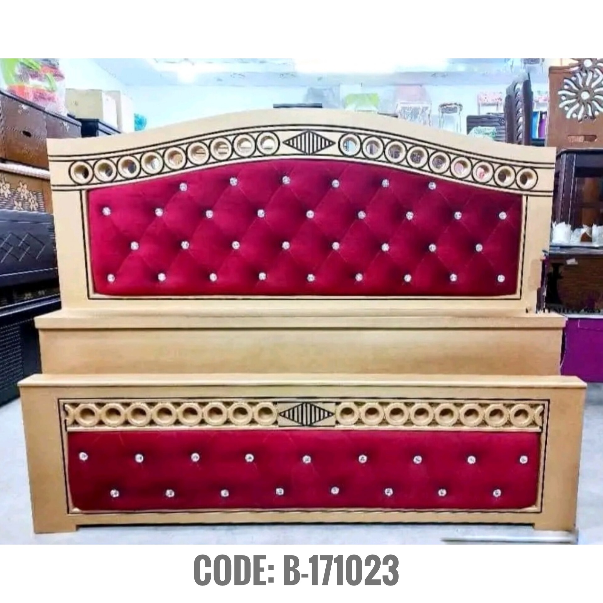 B-171023 (King 6/7feet) Round Leather Bed | Daraz.com.bd