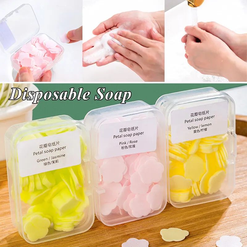 Disposable Paper Soap with Box Hand-washing Soap Paper Flakes Portable