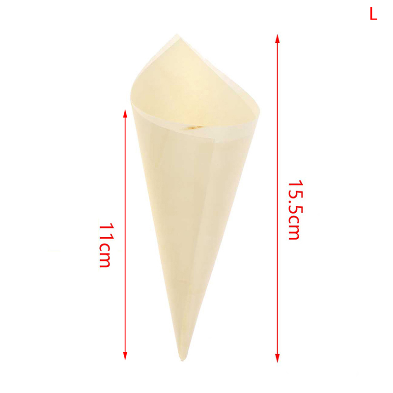 50pcs Disposable Wood Appetizer Cones Ice Cream Cone Cups Party Candy ...