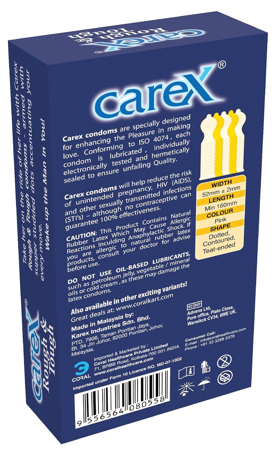 Carex Rough & Tough Condoms for Men | Single Pack – 10×1=10pcs | Made ...