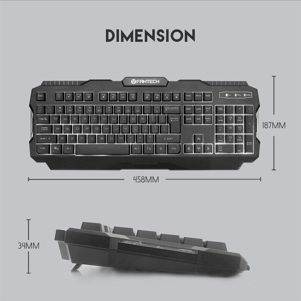 FANTECH HUNTER PRO K511 Wired Gaming Keyboard 19 Keys Anti-Ghosting En ...