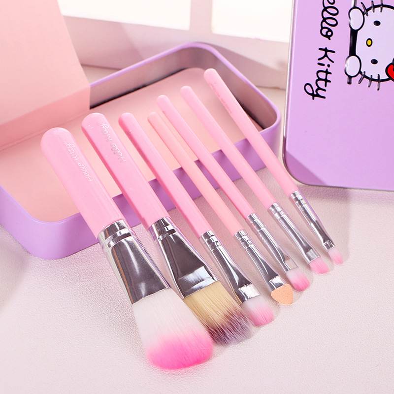 Hello Kitty Makeup Brush Set (Pink) 7 Pc-Brush Set | Daraz.com.bd