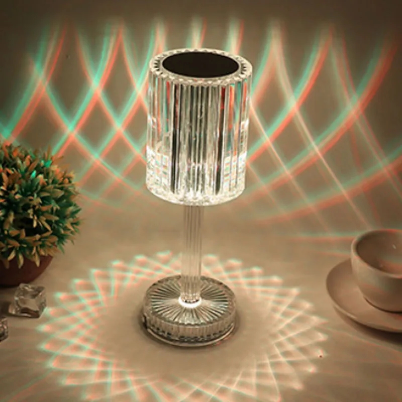 Crystal Table Lamp Gatsby Crystal Lamp 16 Color Changing Rechargeable ...