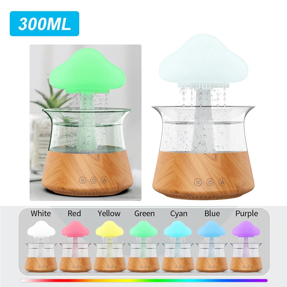 Mushroom Air Humidifier Home Bedroom Aromatherapy Lamp Calming Water ...