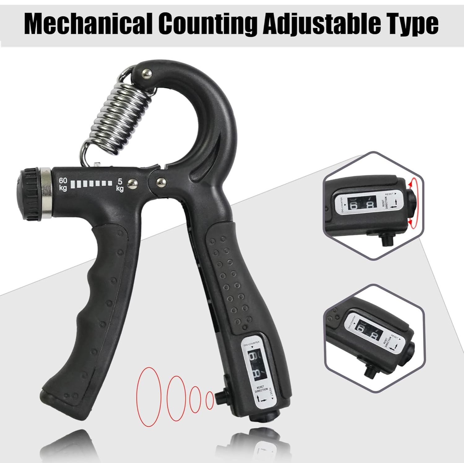 6-50Kg Adjustable Heavy Grips Hand Gripper Gym Power Fitness Hand ...