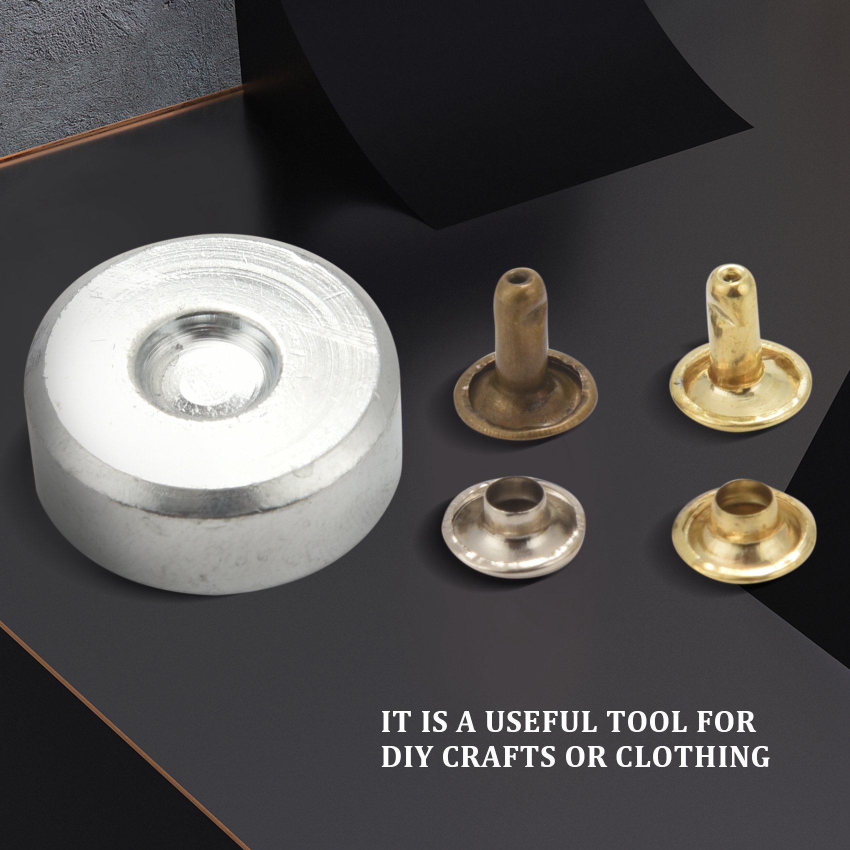 300 Sets Leather Rivets Double Cap Rivet Tubular Metal Studs with Punch ...