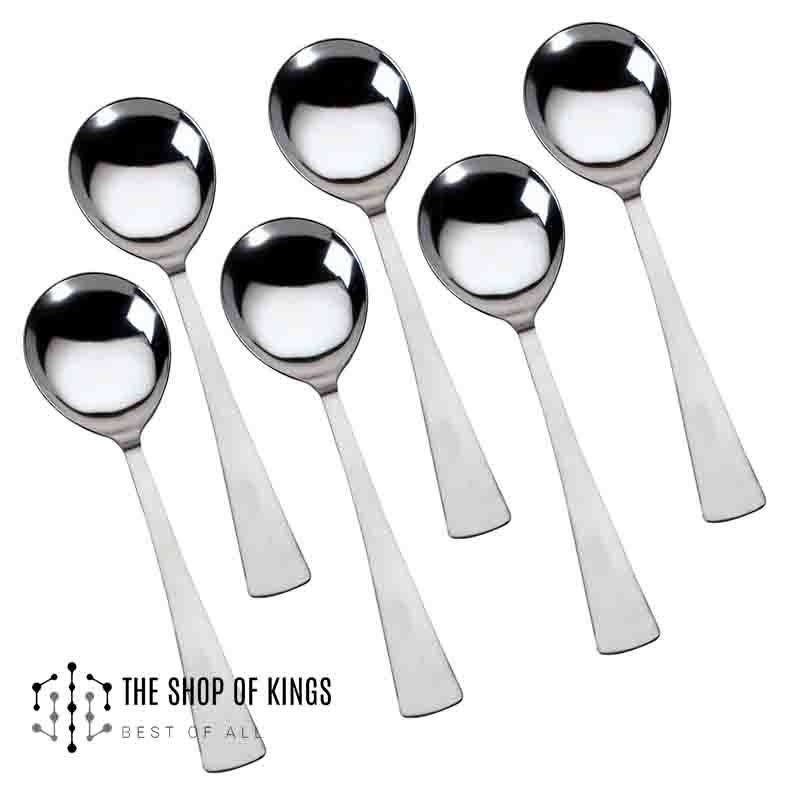 6 pcs small Size Stainless Steel Soup Spoon Set of 6 Pieces, Soup Spoon ...