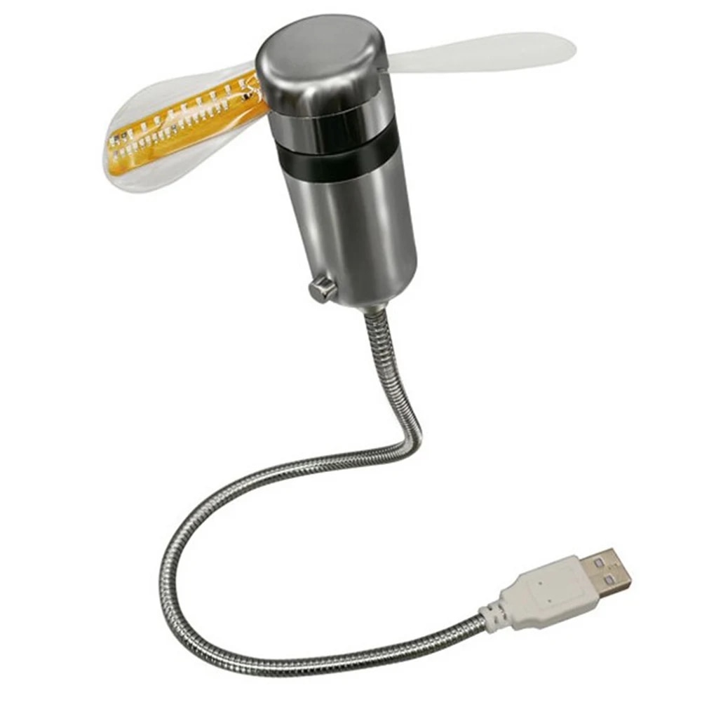 Metal Mini Fan DC 5V LED Clock Fan Real Time Display Clock Fans Time ...