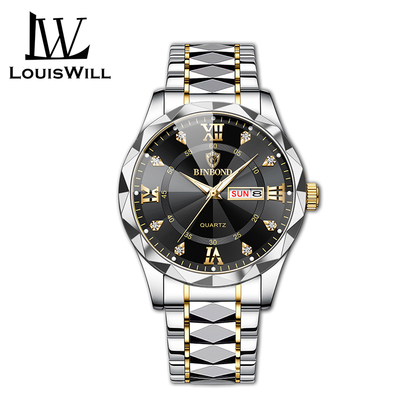 LouisWill Men Watch Men's Fashion Simple Double Calendar Waterproof ...