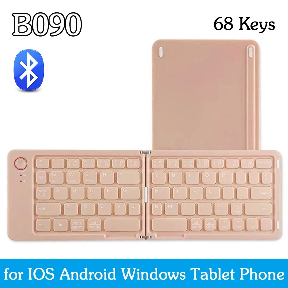 Bluetooth-Compatible Keyboard Foldable Keyboard Type-C Rechargeable 81 ...
