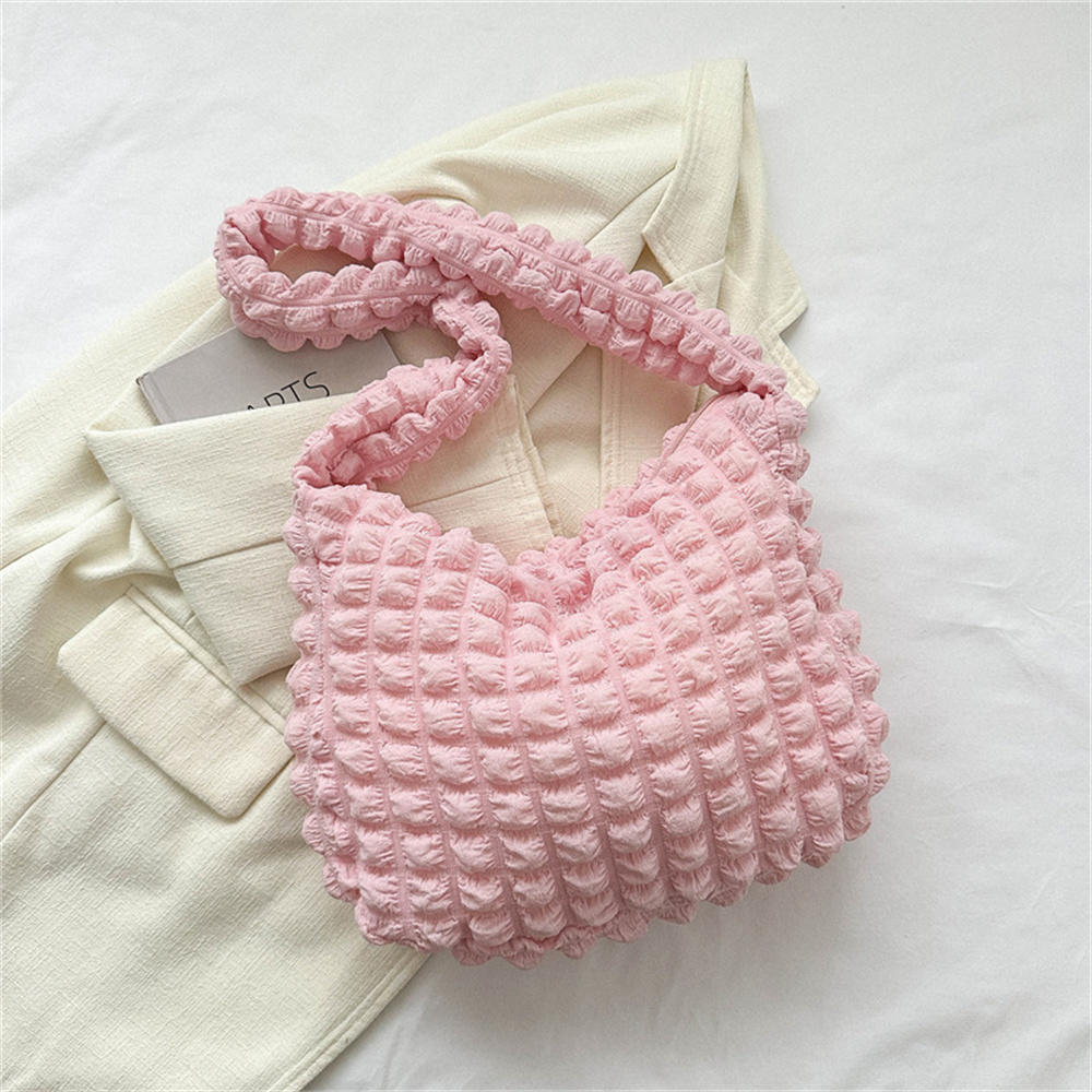 Crossbody Bag With Pleated Design Pleated Bubbles Handbag Embroidered ...