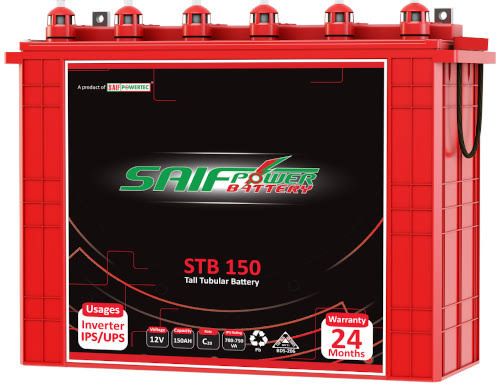 SAIF POWER TALL TUBULAR BATTERY STB 150, 150AH 30 MONTH'S REPLACEMENT ...