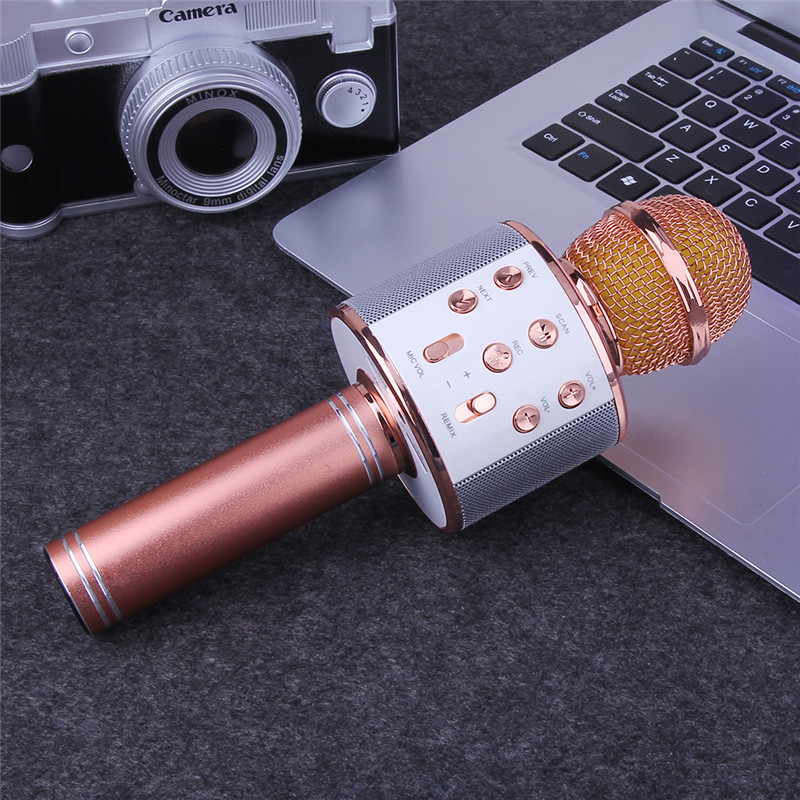 Ws-858 Wireless Bluetooth Karaoke Microphone Speaker Handheld Mic Usb ...