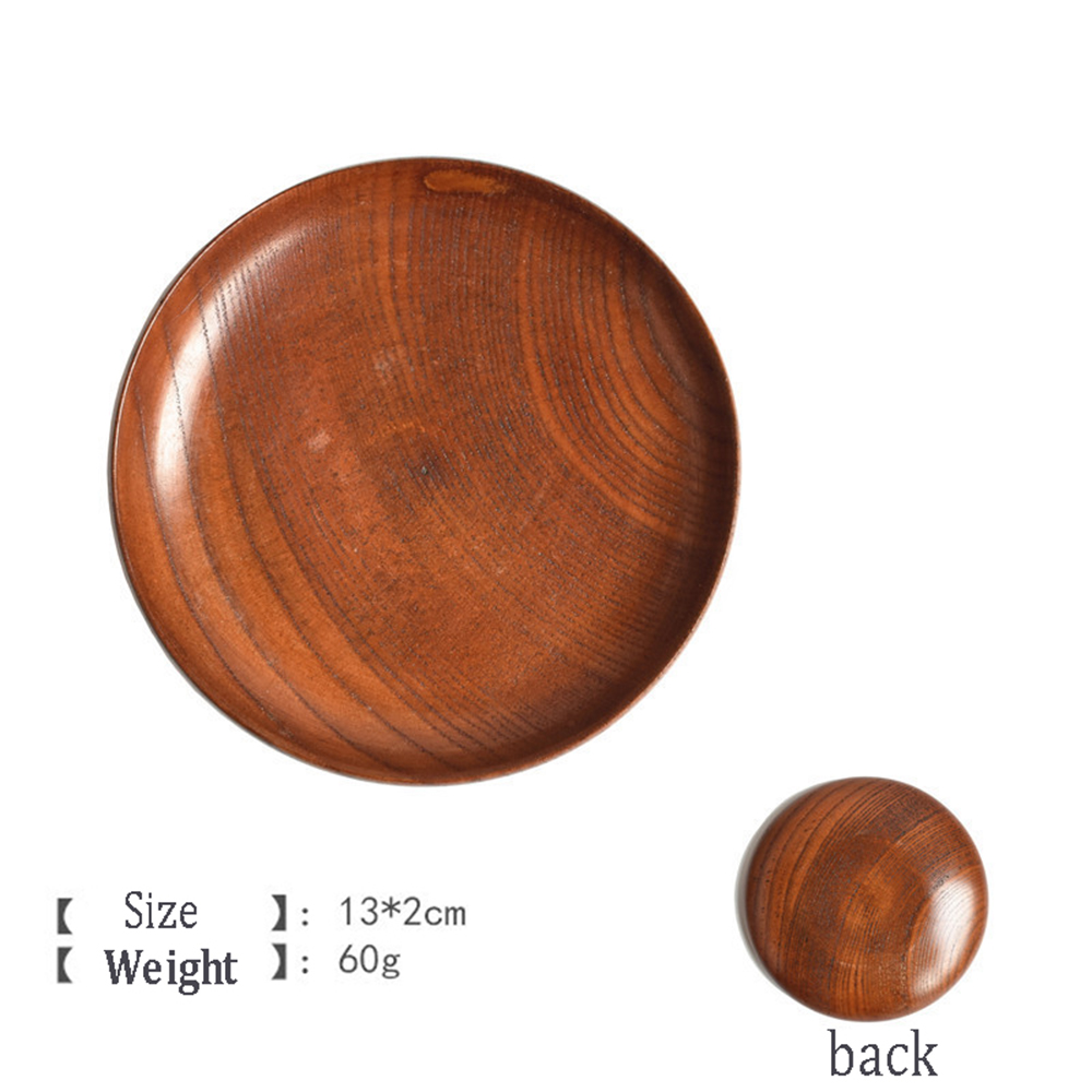 【mogge Store】Japanese Style Round Wood Dessert Plate Dishes Saucer Tea ...