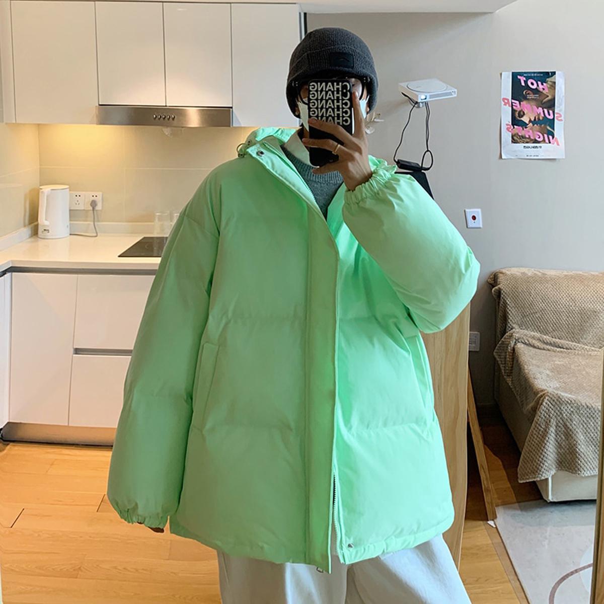 Men Bubble Coat Winter Jacket Mens Streetwear Hop Parka Korean Black ...