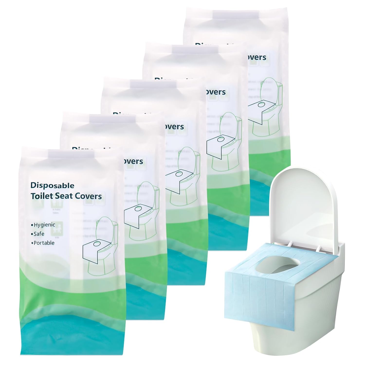 Pack of 10 disposable toilet pads, the hygienic solution for on the go ...