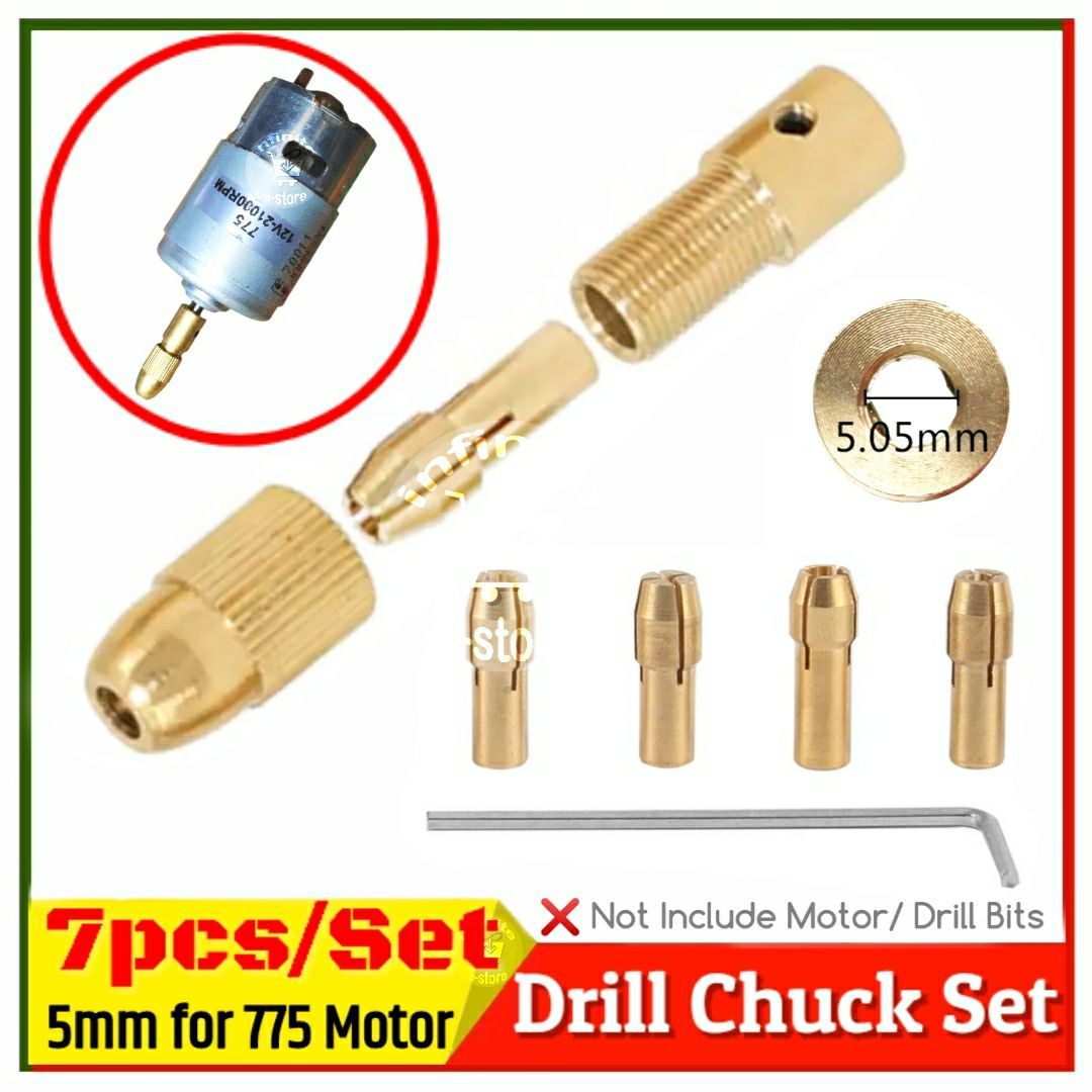 Small Drill Chuck Set 5mm Electric Motor Drill Chuck Micro-Twist Drill ...
