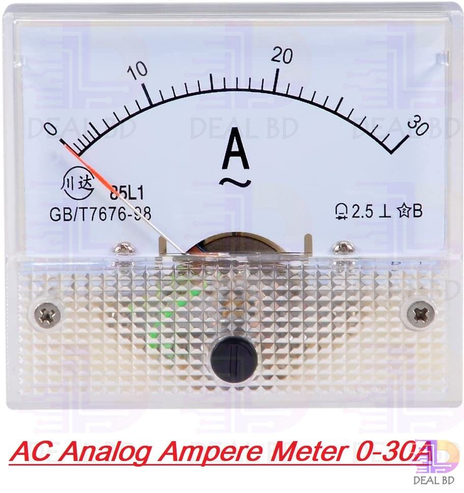 AC Analog Ampere Meter 0-30A Gauge Square Panel AC 0-30A Current ...