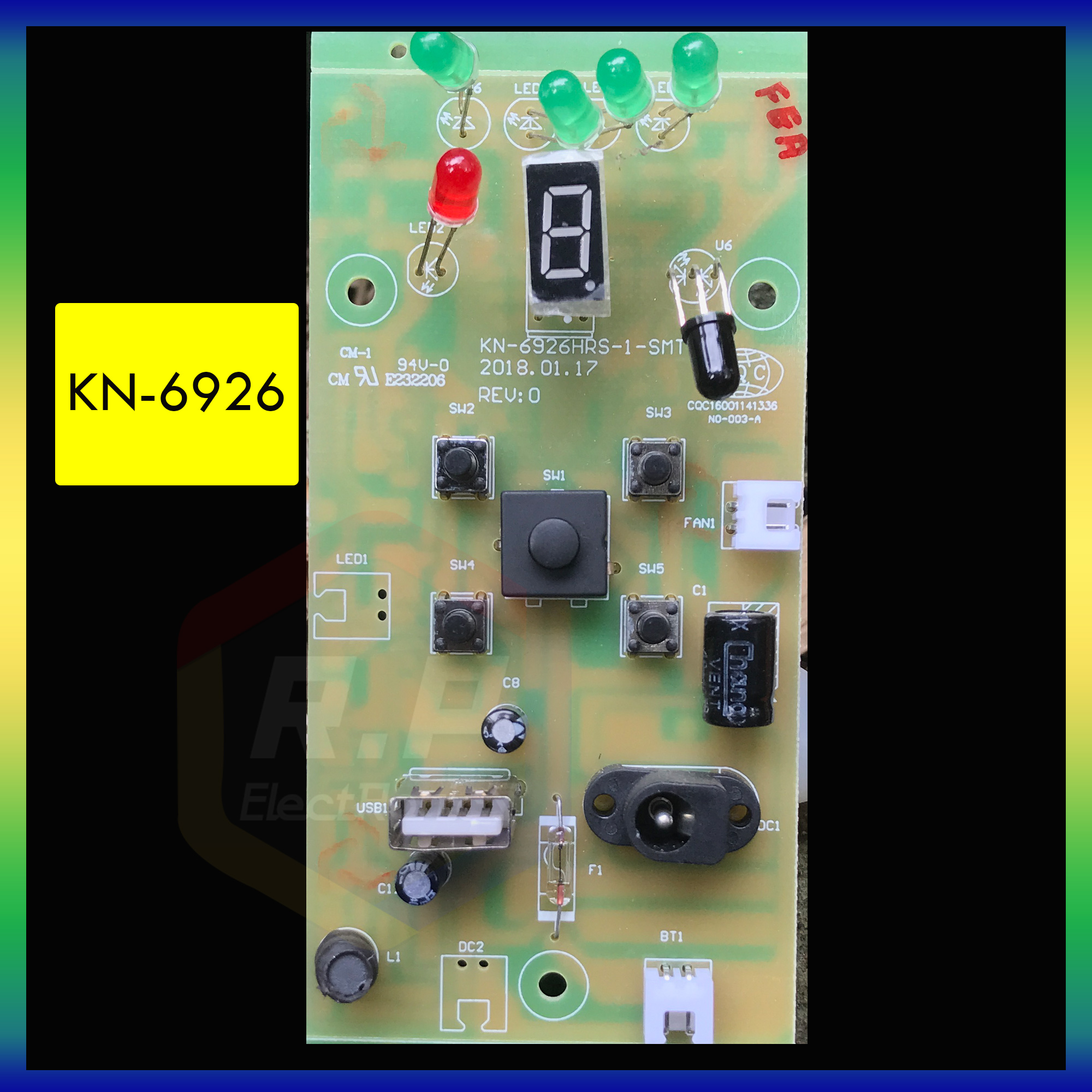 KN-6926 Charger FAN Circuit Seven Segment Display DC 6~12V Light Fan ...