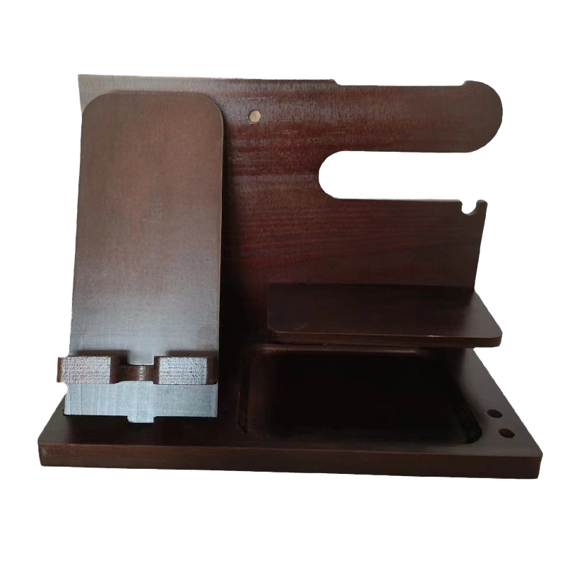 Wooden Bedside Wood Phone Docking Station Holder Wallet Watch Stander ...