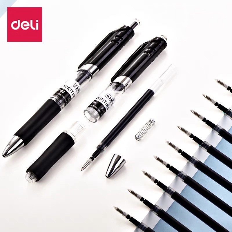 Deli Mate EQ10420 Black Ink 0.5mm Retractable Gel Pen - 12pcs | Daraz ...