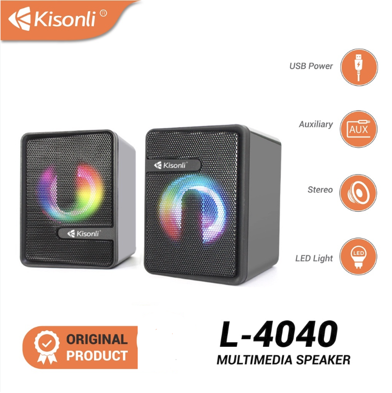Kisonli L-4040 High-Quality Portable Mini Speaker For PC/Laptop RGB LED ...