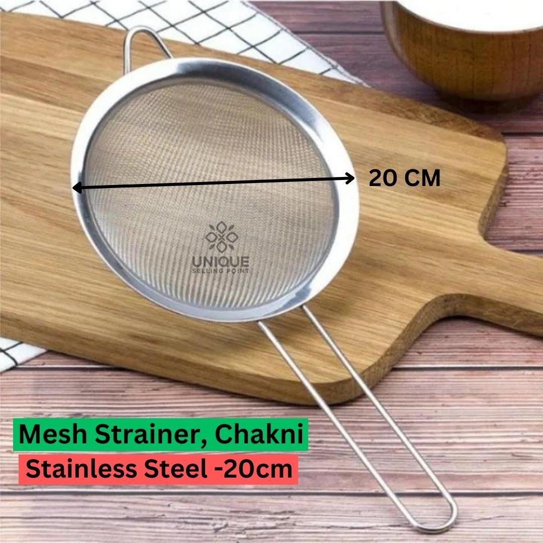 Mesh Strainer , Chakni - Stainless Steel -20cm | Daraz.com.bd