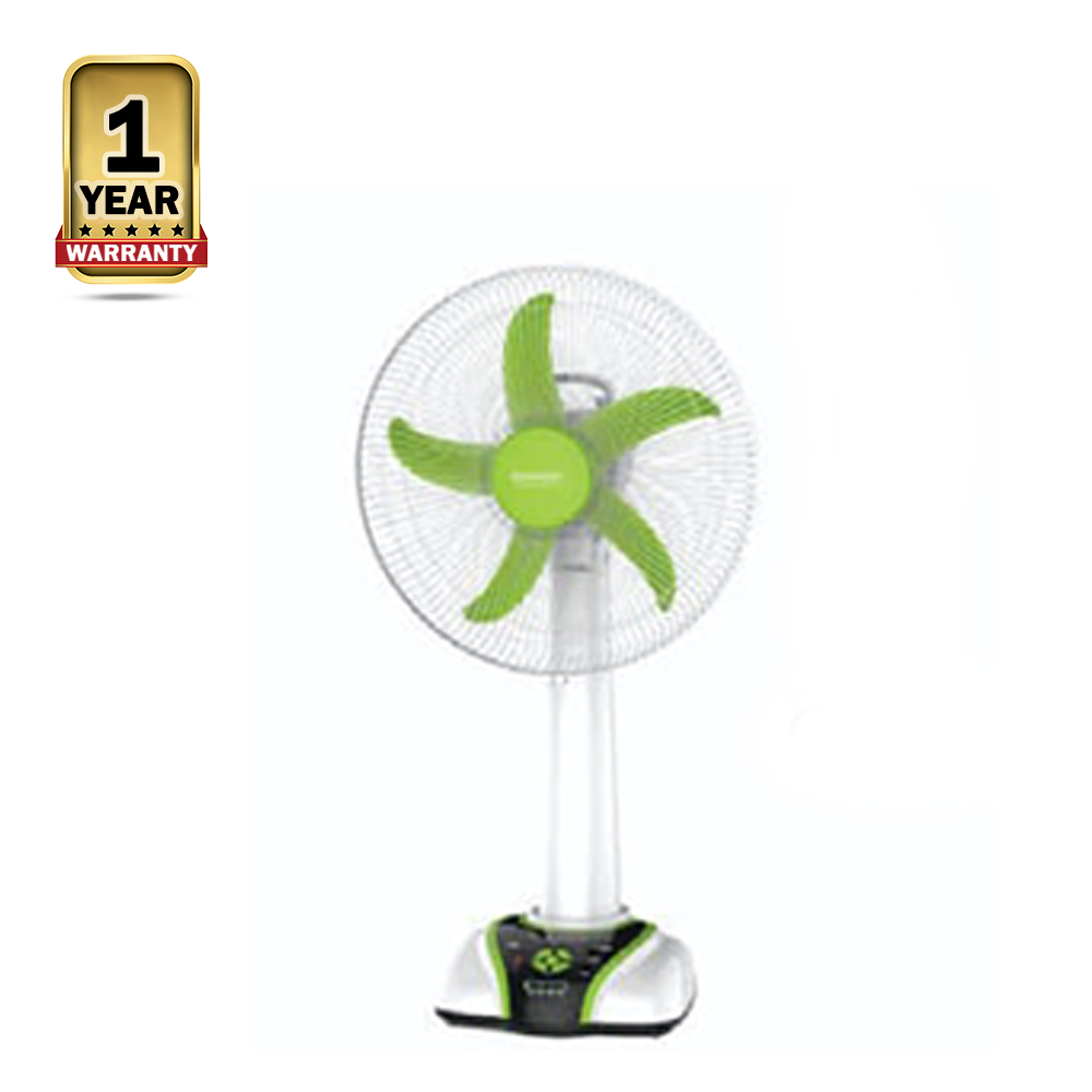 Kennede Rechargeable Half Stand Fan - 16 Inch - White And Orange ...