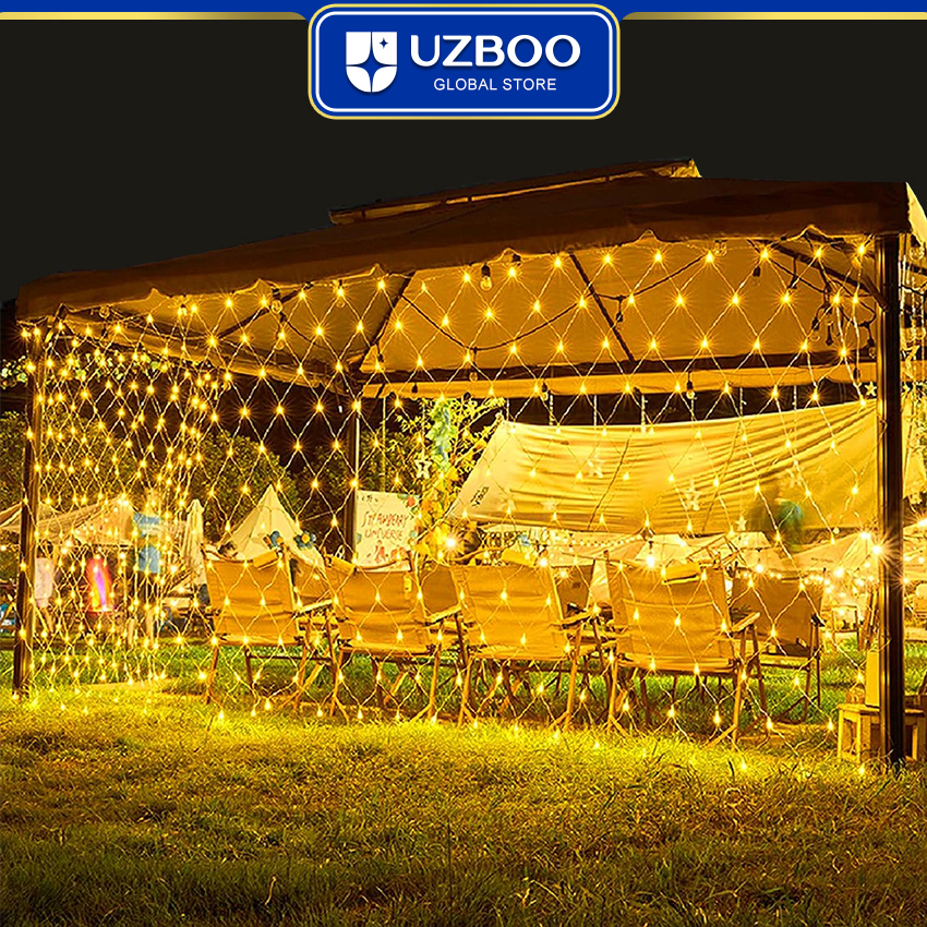 UZBOO 220V String Lights Outdoor Christmas Net Lights LED Mesh String ...