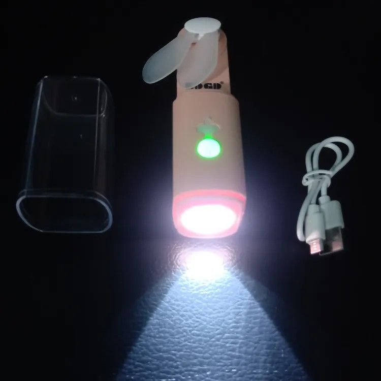 Mini Pocket Fan With Troch Light Rechargeable Powerful Fan Foldable ...