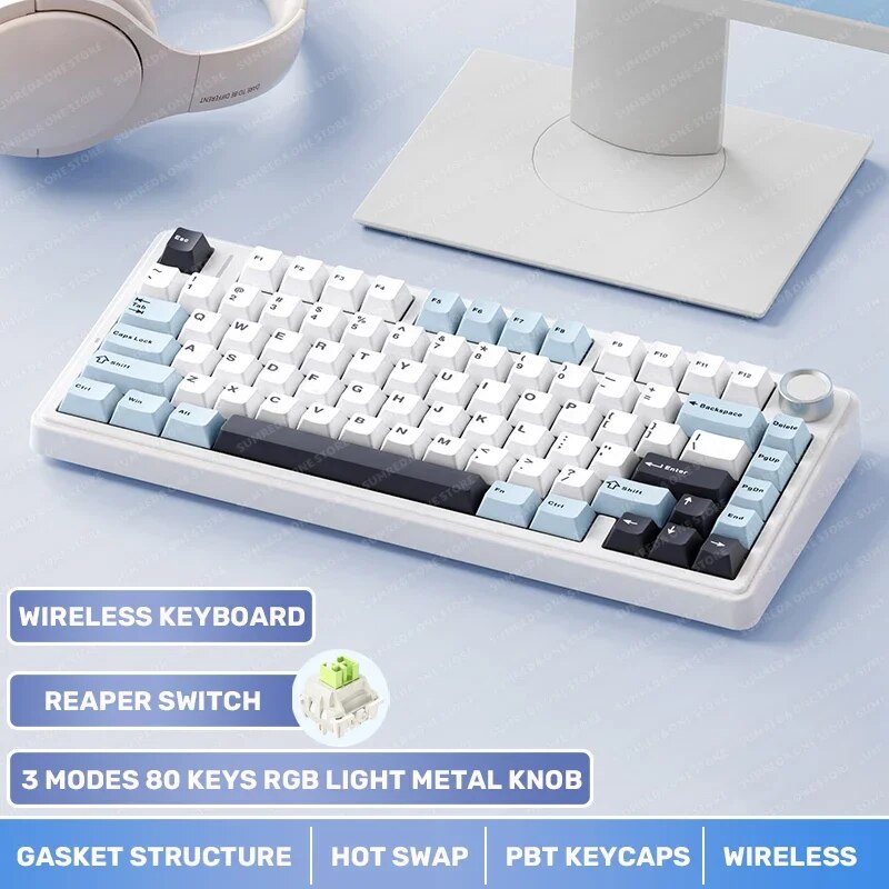 MATHEW TECH-Aula F75 Mechanical Keyboard 80 Key with Gasket Structure ...