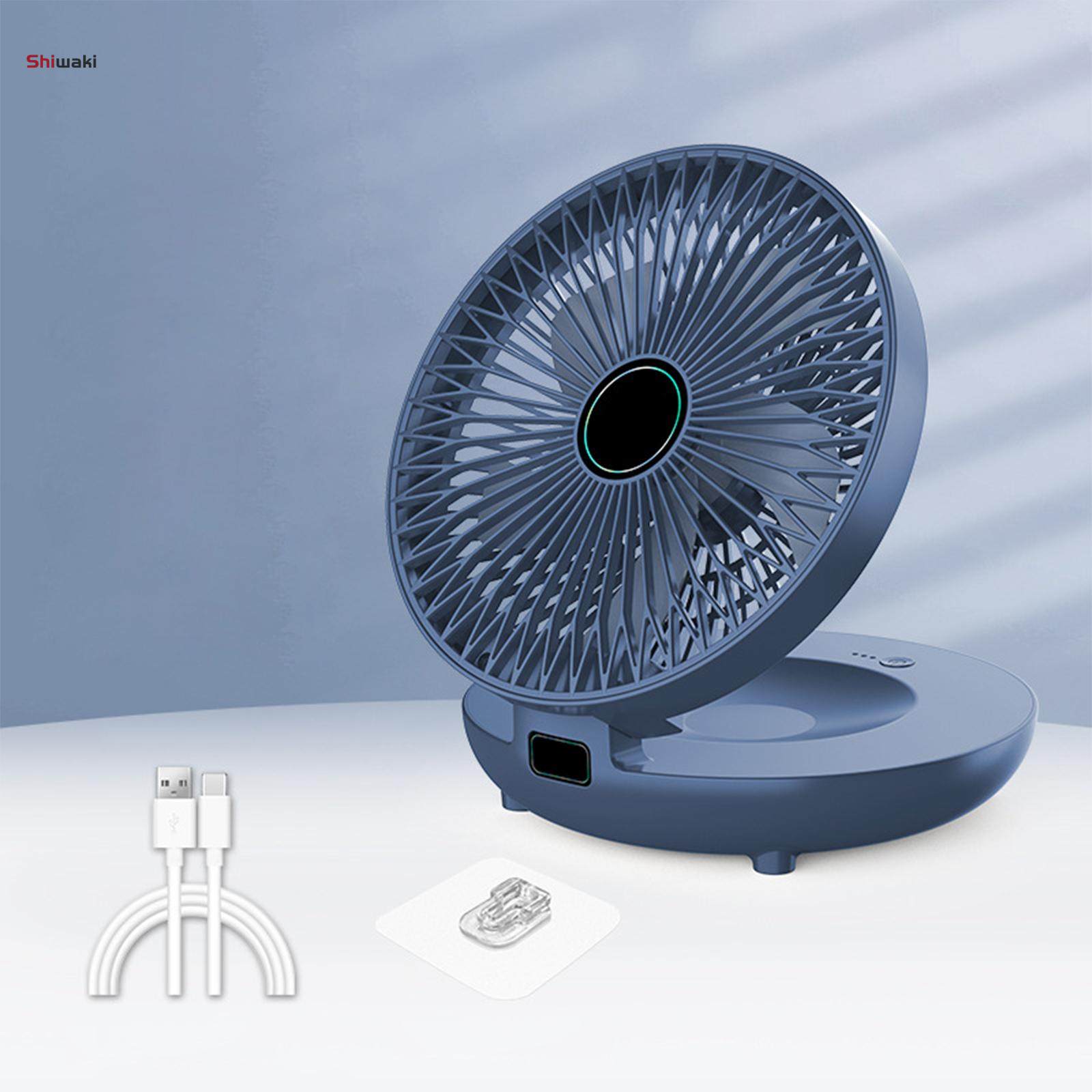 Desktop or Wall Hanging Fan with Adjustable Speed Low Noise Folding Air ...