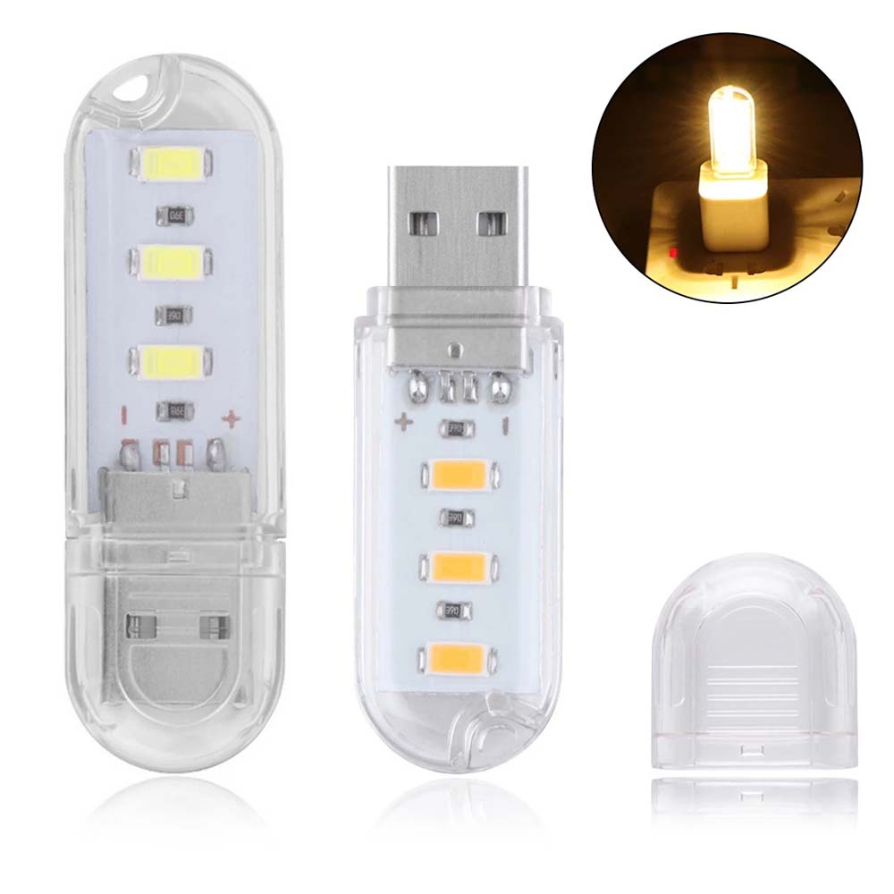 Mini Portable USB LED 5V 3 LED Light SMD Table Desk Lamp Book ...