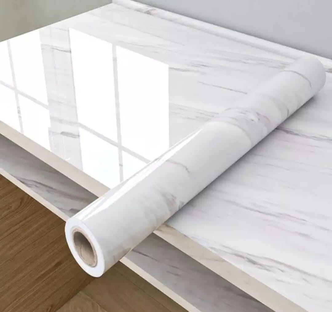 Marble wallpaper, Waterproof Sticker Modern Kitchen Cabinet Table ...
