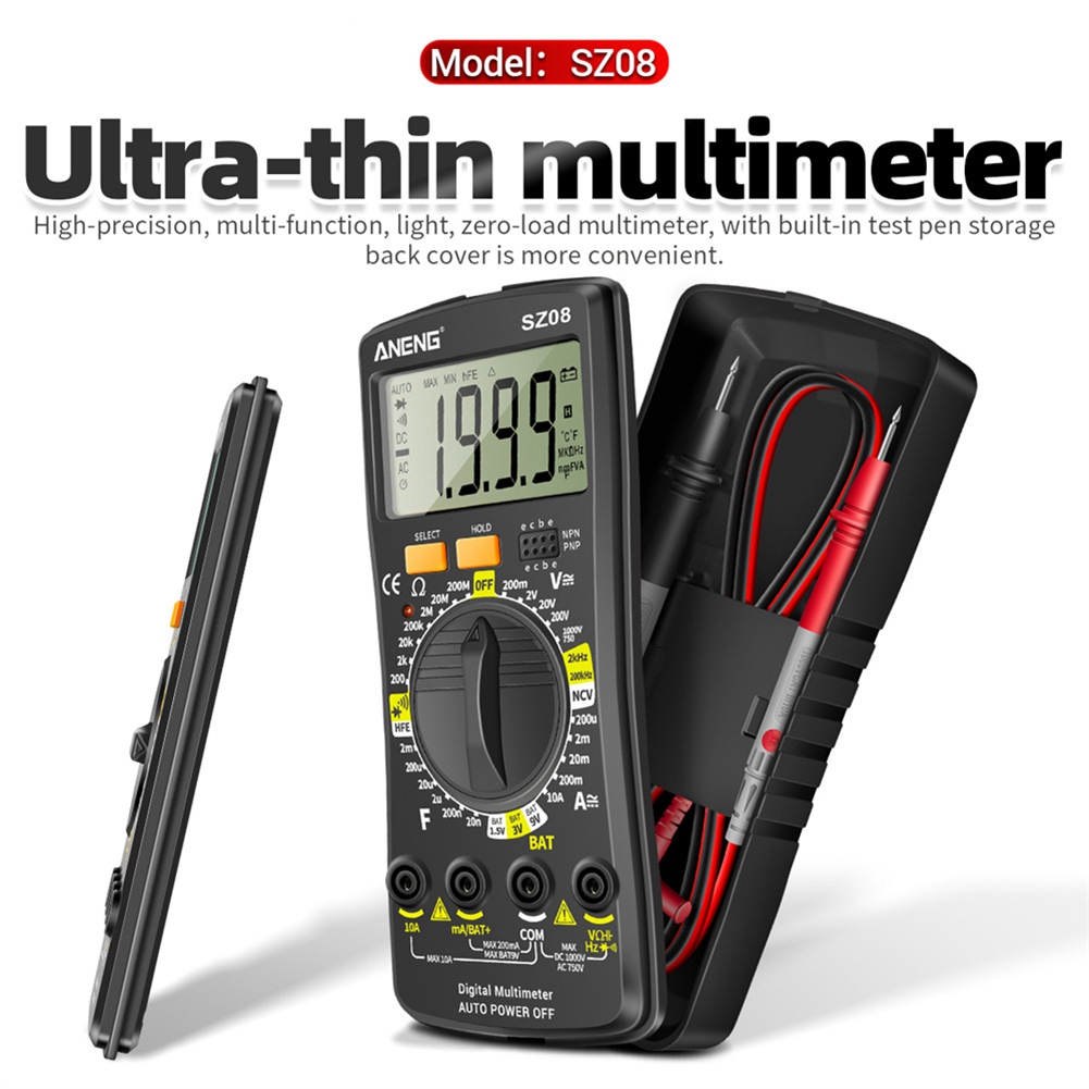 ANENG SZ08 Digital Multimeter Ultra-Thin Storage Professional ...