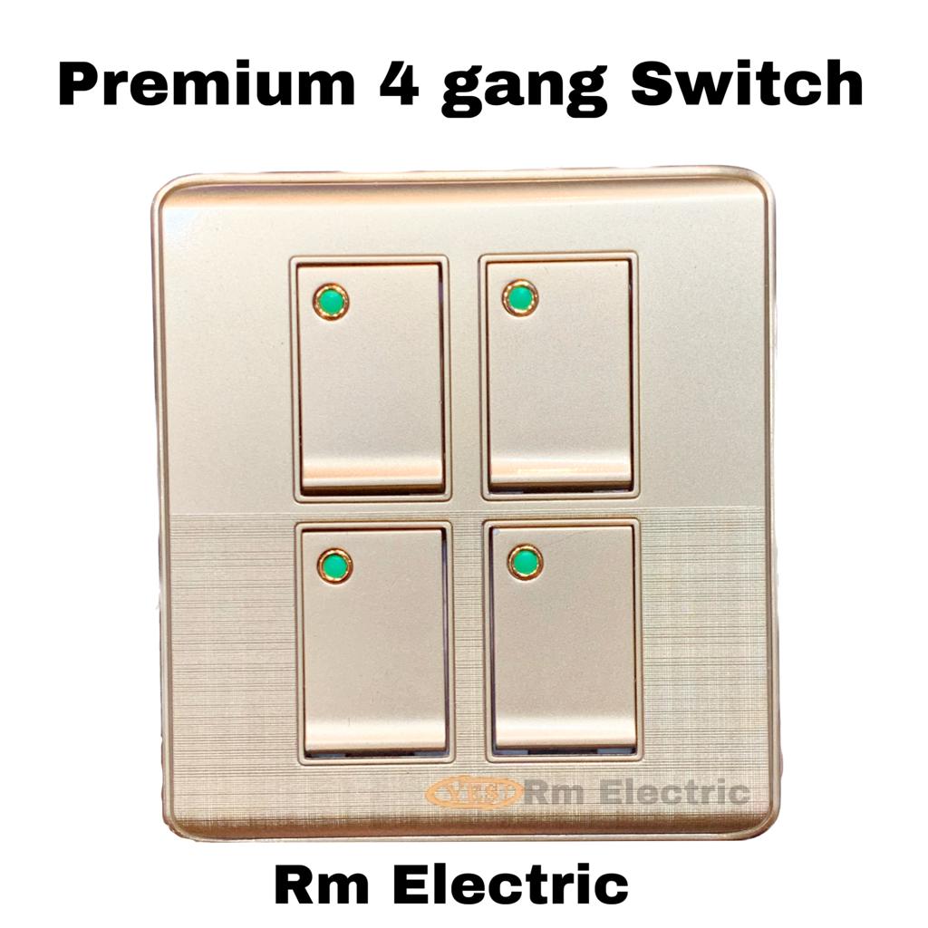 4 Gang Switch Well Gold Series Gang Switch 4 Gang 1 Way Switch Golden ...