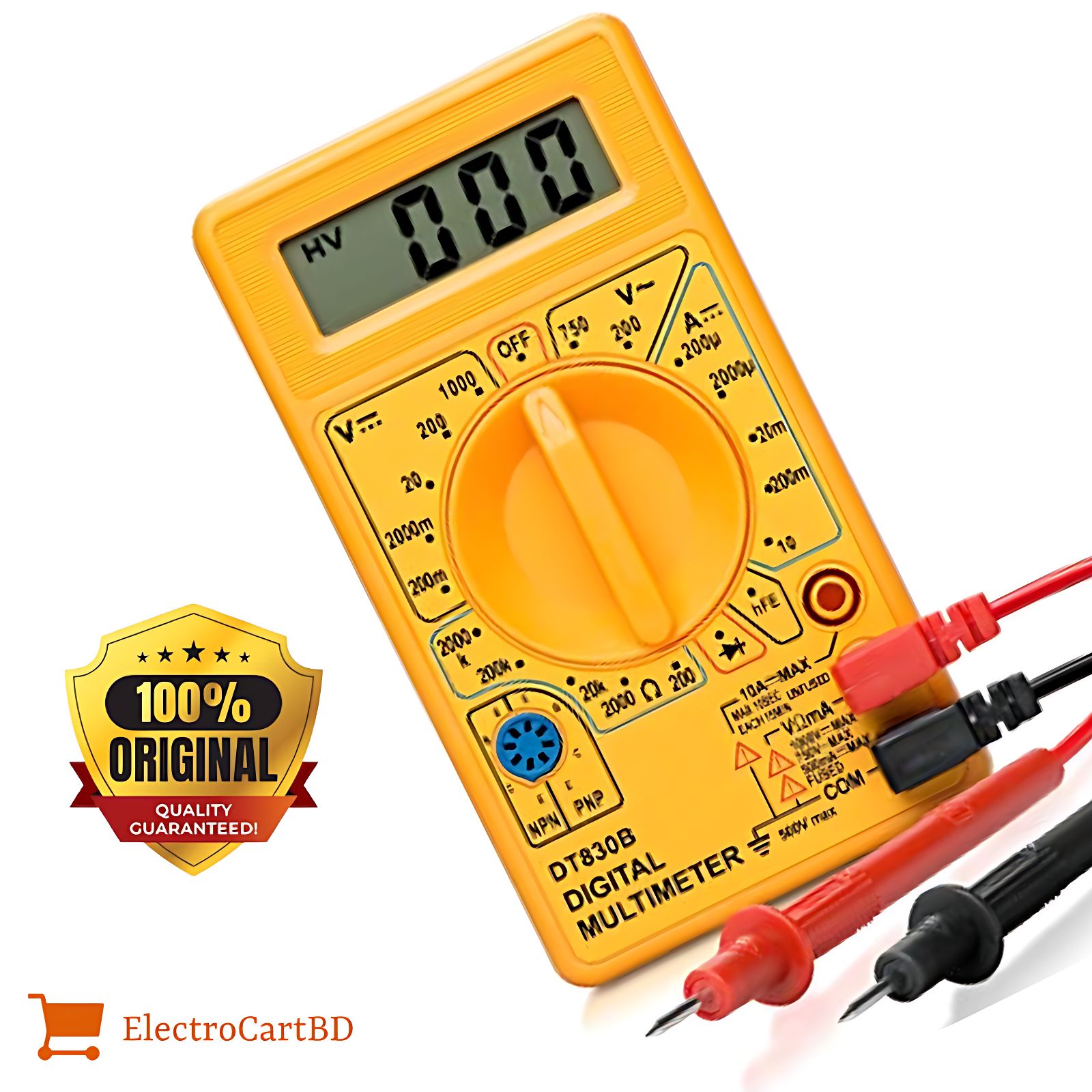Digital Multimeter -Voltmeter, Ammeter, Ohm Meter Test Probe DC, AC LCD ...