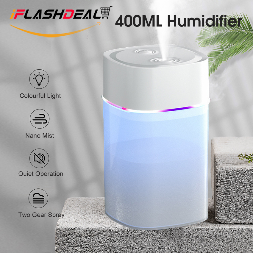 iFlashDeal 400ML Air Hum-idifier Nano Mi-st Mar-quee Colourful Li-ght ...