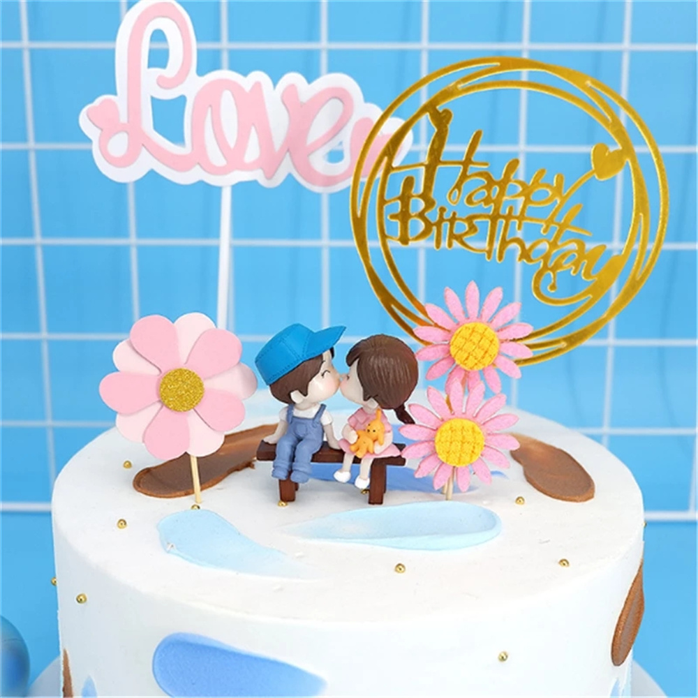 2pc/set Romantic Propose Cake Topper Couple Kissing Mini Doll Party ...