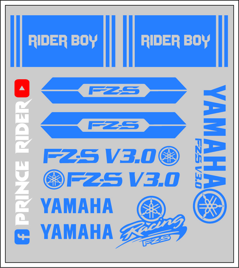 YAMAHA bike all sticker | bike modify sticker | YAMAHA FZS V3 sticker ...