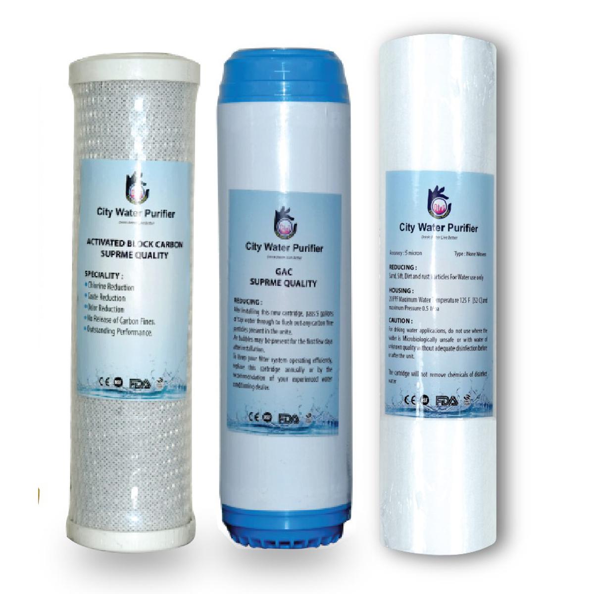 Essential 3-Piece RO Water Filter Cartridge Set - Sediment Filter PP ...