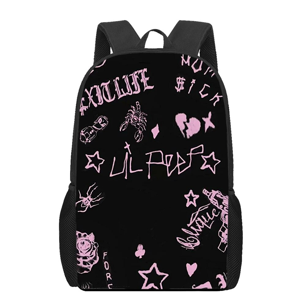 Lil Peep 3D Printed Boys Girls Book Bag Kids School Bags Teenager ...