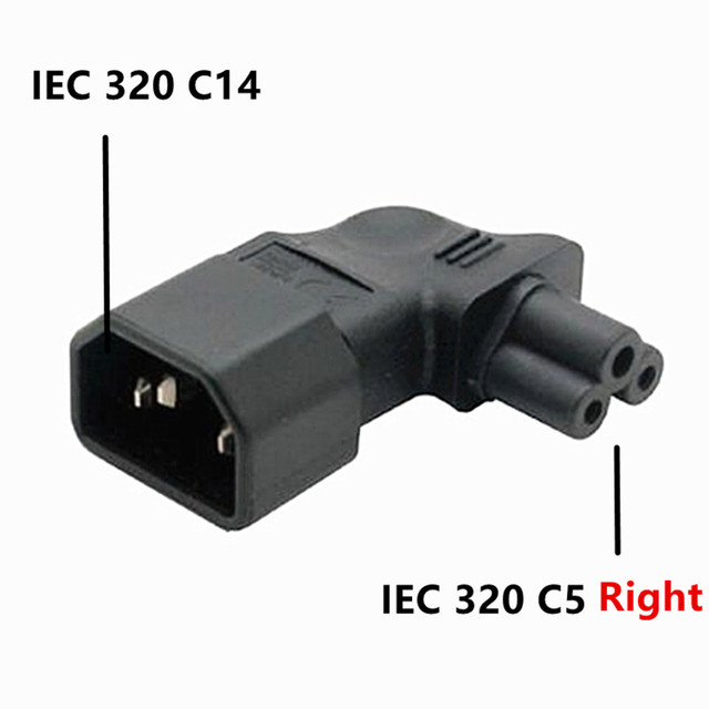 Power Adapter Iec 320 C14 To C5 Adapter Converter Vertical Left Right ...