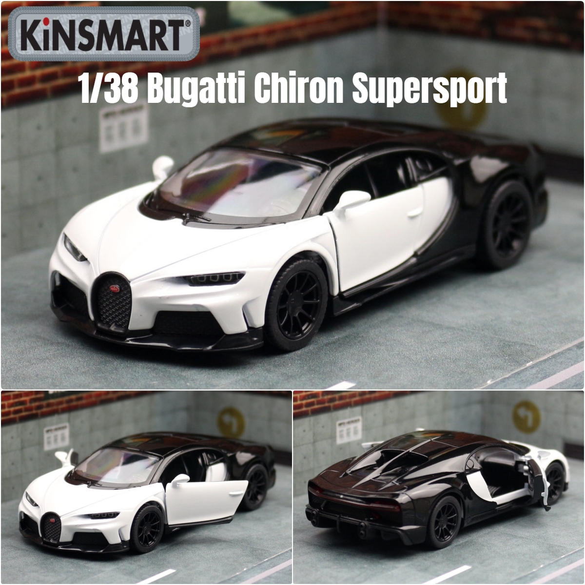 KiNSMART Toy Car Model 1/38 Bugatti Chiron Super Sport Racing Alloy ...