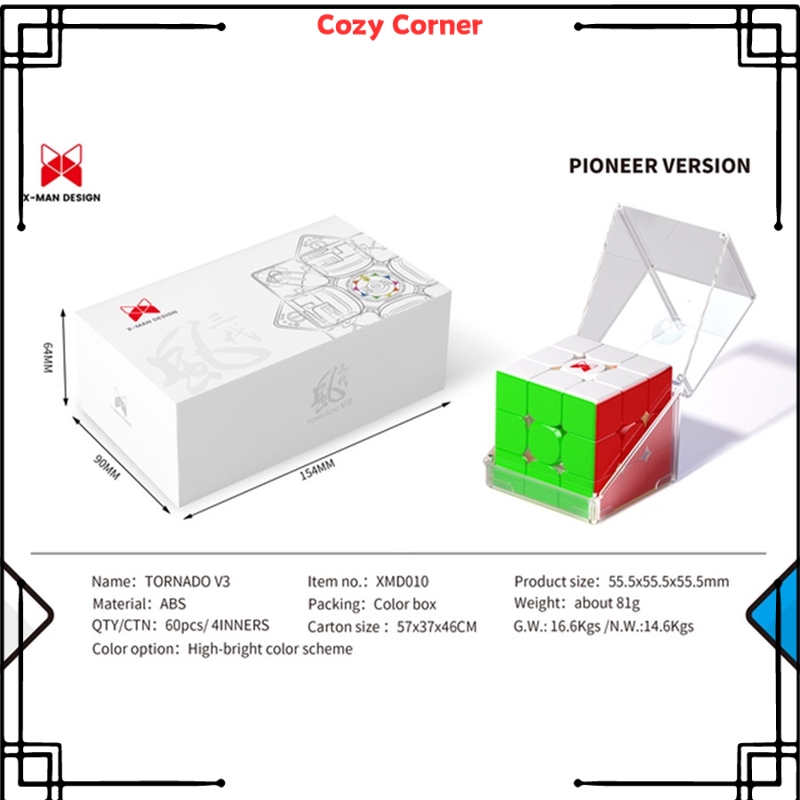 CozyQiYi X-Man Tornado V3M Pioneer Version 3x3 Magnetic Speed Cube Qiyi Tornado V3 M 3x3 ...