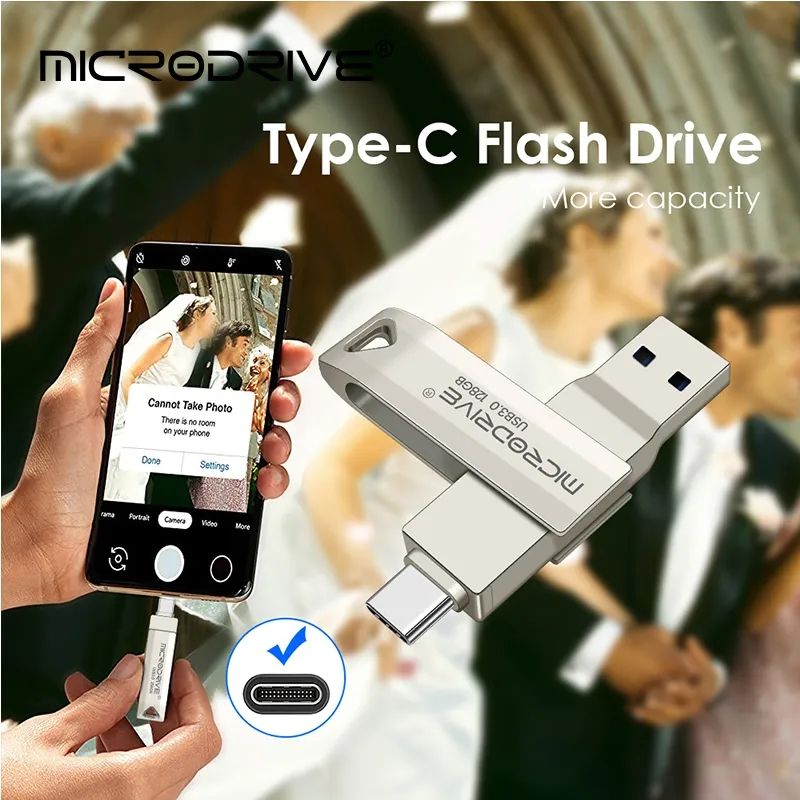 2 in 1 OTG METAL BODY USB 3.0 , 2.0 & usb-C Flash Pen Drive Memory ...