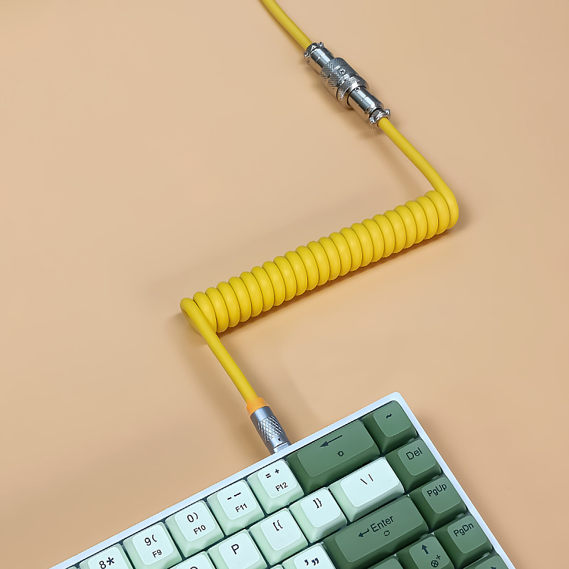 Macaron 1.8m Coiled Type-C To USB A TPU Mechanical Keyboard Cable with ...