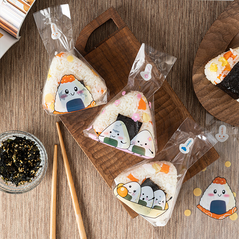 50Pcs Lovely Cartoon For Triangle Rice Ball Packaging Bag Nori Onigiri ...