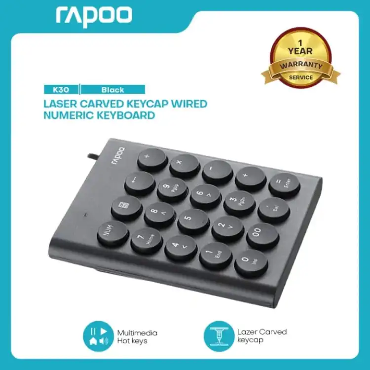 K30 Laser Carved Keycap Wired Numeric Keyboard | Daraz.com.bd